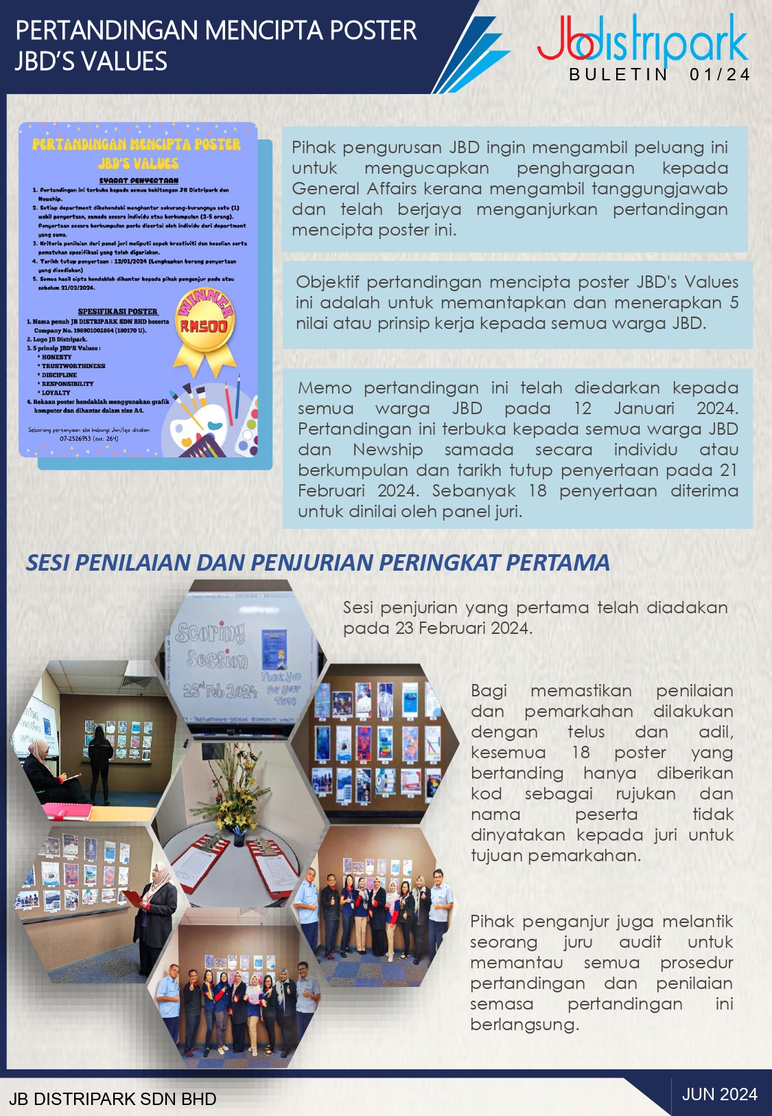 JBD's Values Poster Competition - JB DISTRIPARK SDN BHD